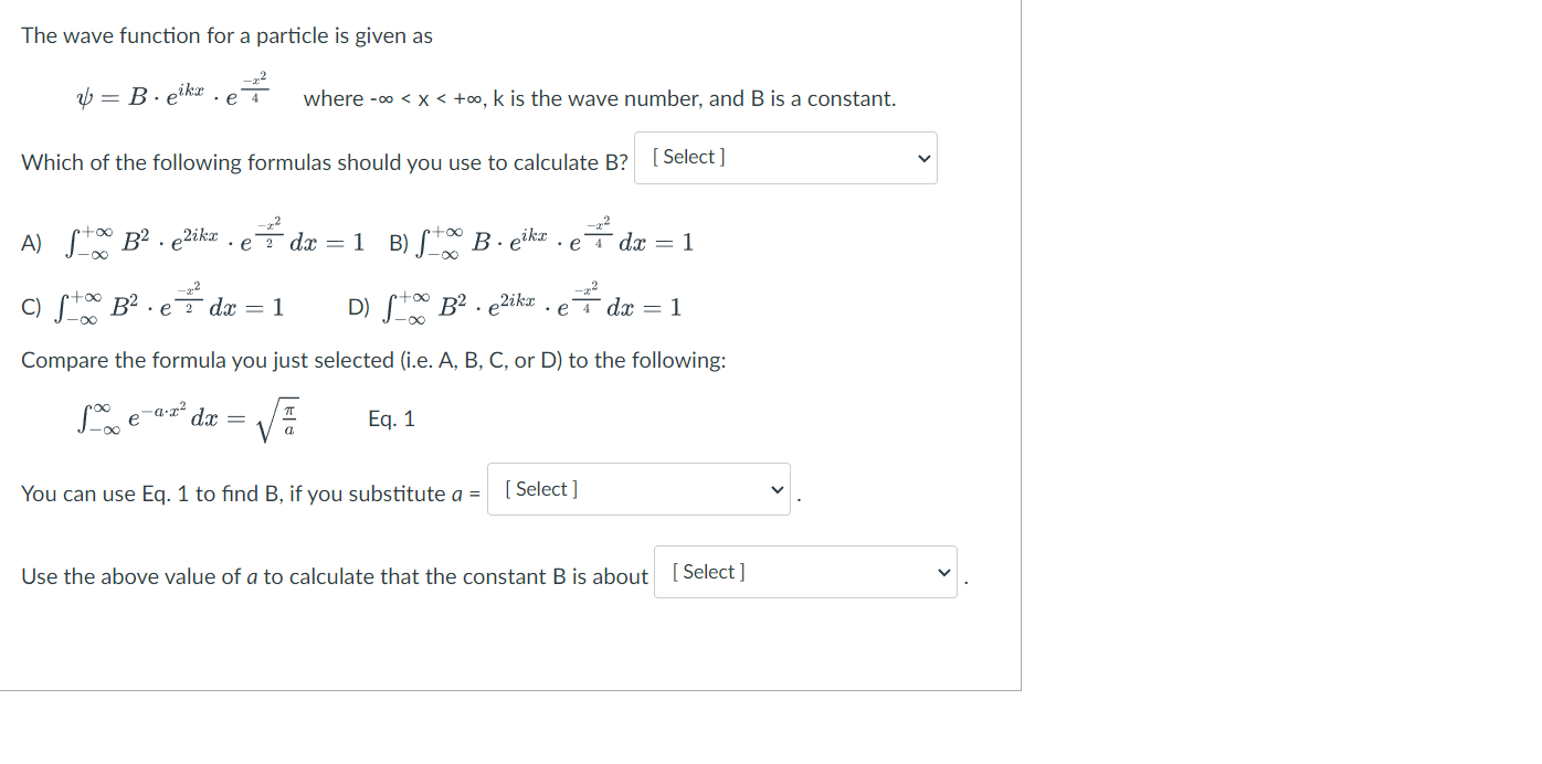 Solved The wave function for a particle is given as | Chegg.com