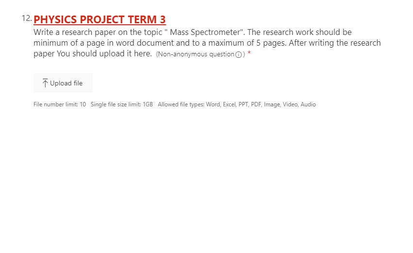 Solved 12. PHYSICS PROJECT TERM 3 Write a research paper on | Chegg.com
