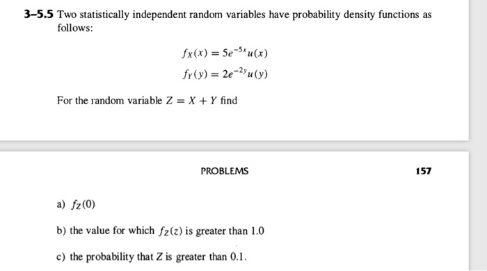 Solved 3-5.5 Two statistically independent random variables | Chegg.com