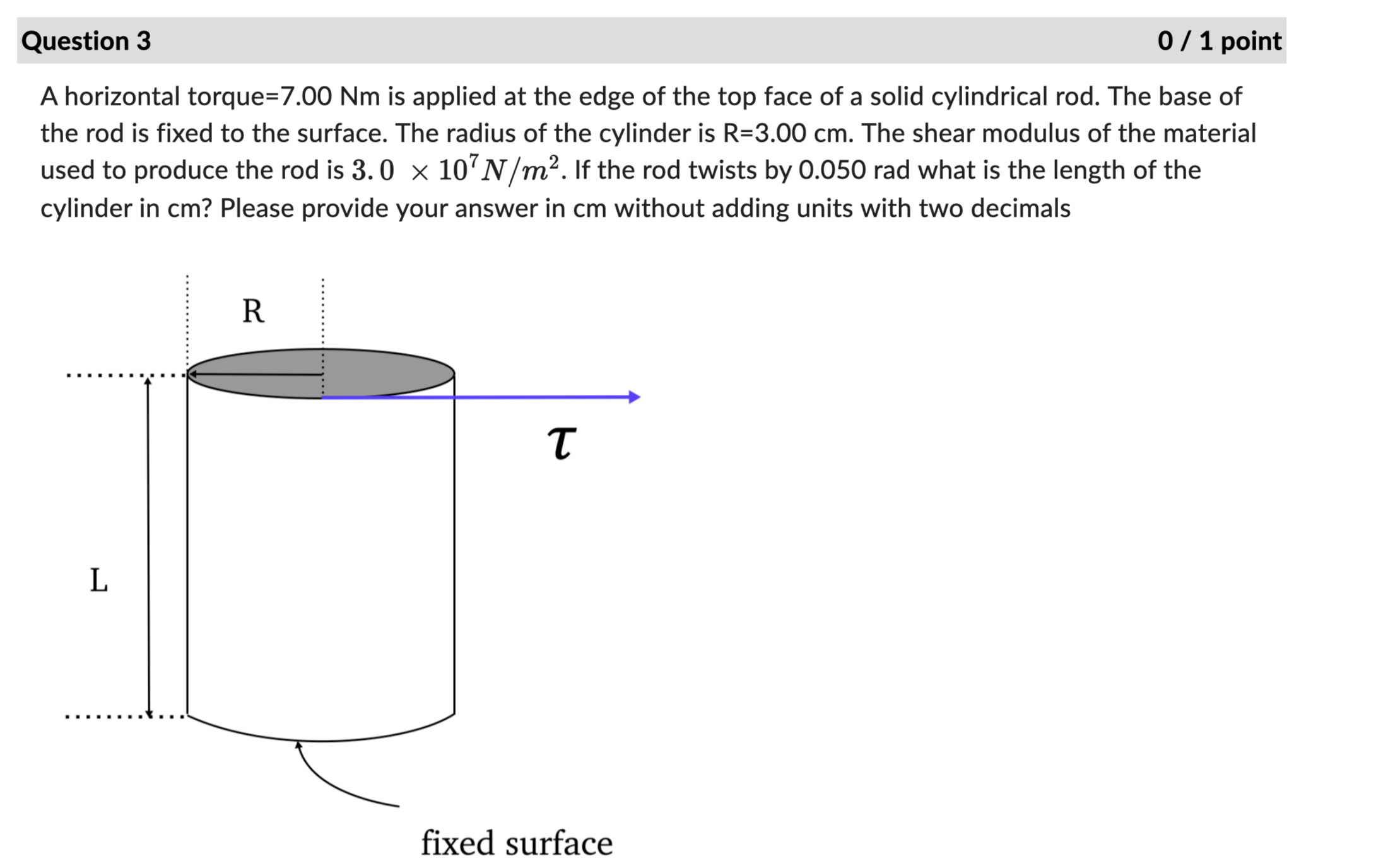 Solved A horizontal torque =7.00Nm is applied at the edge of | Chegg.com