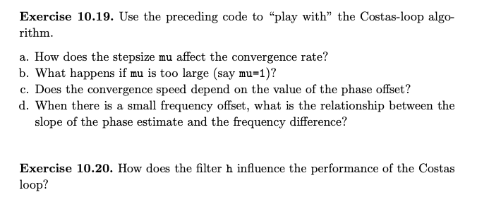 Solved Listing 10.5. costasloop.m simulate the Costas loop | Chegg.com
