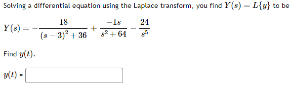 Solved Solving a differential equation using the Laplace | Chegg.com