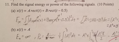Solved 11. Find the signal energy or power of the following | Chegg.com