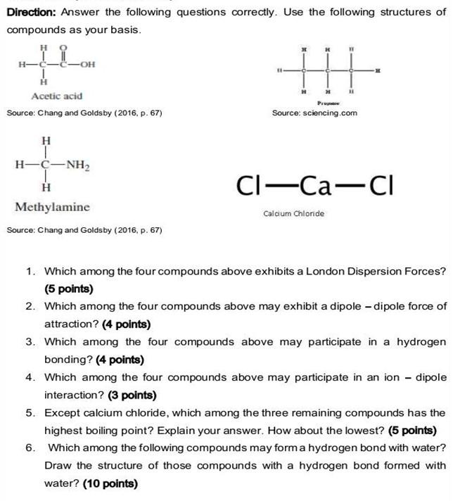 Solved Direction: Answer the following questions correctly. | Chegg.com