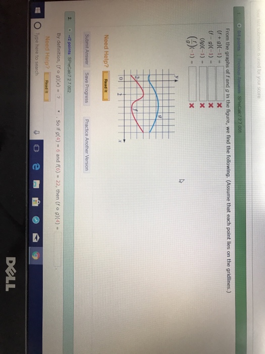 Solved From the graphs of f and g in the figure, we find the | Chegg.com