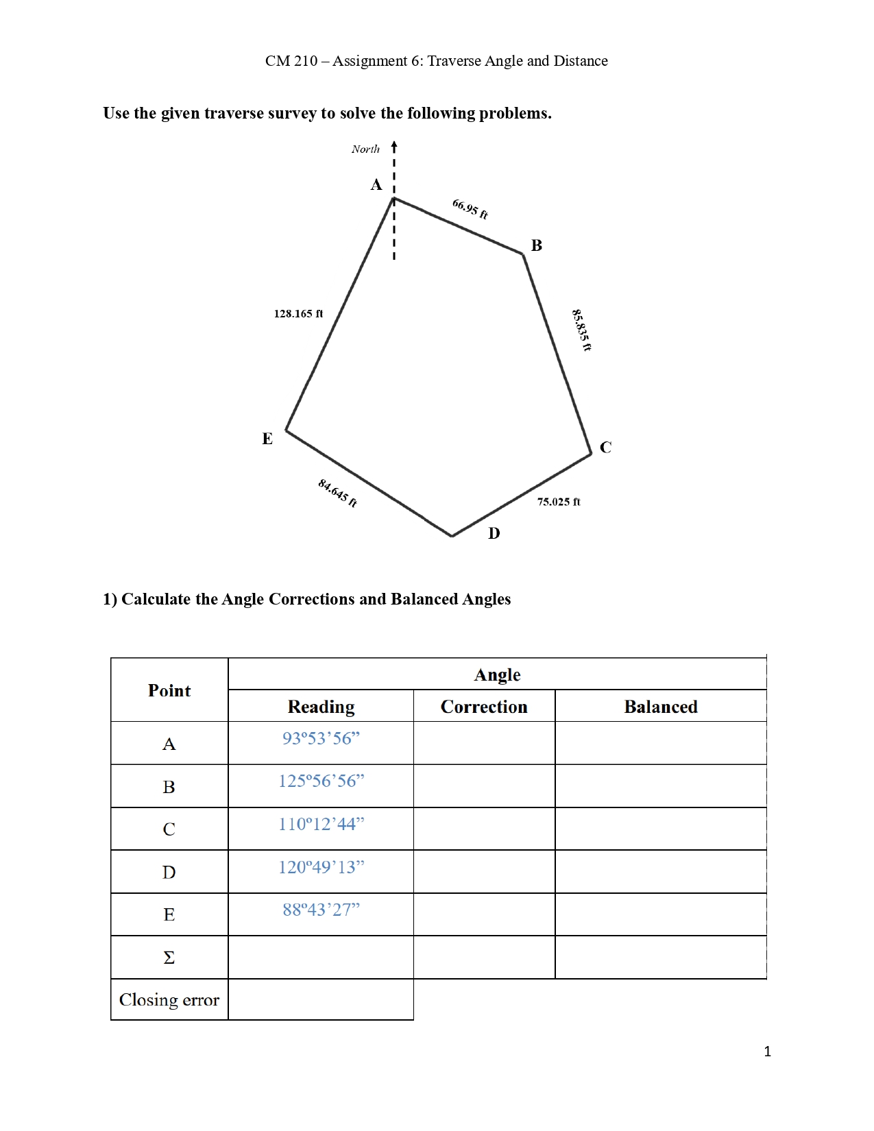 Solved Use the given traverse survey to solve the following | Chegg.com
