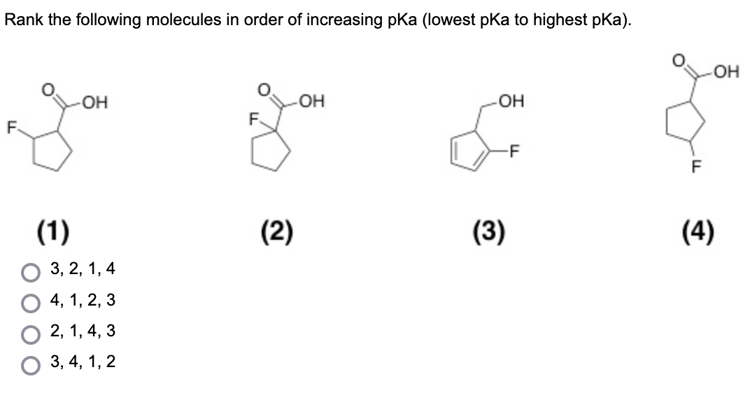 Solved Rank the following molecules in order of increasing | Chegg.com