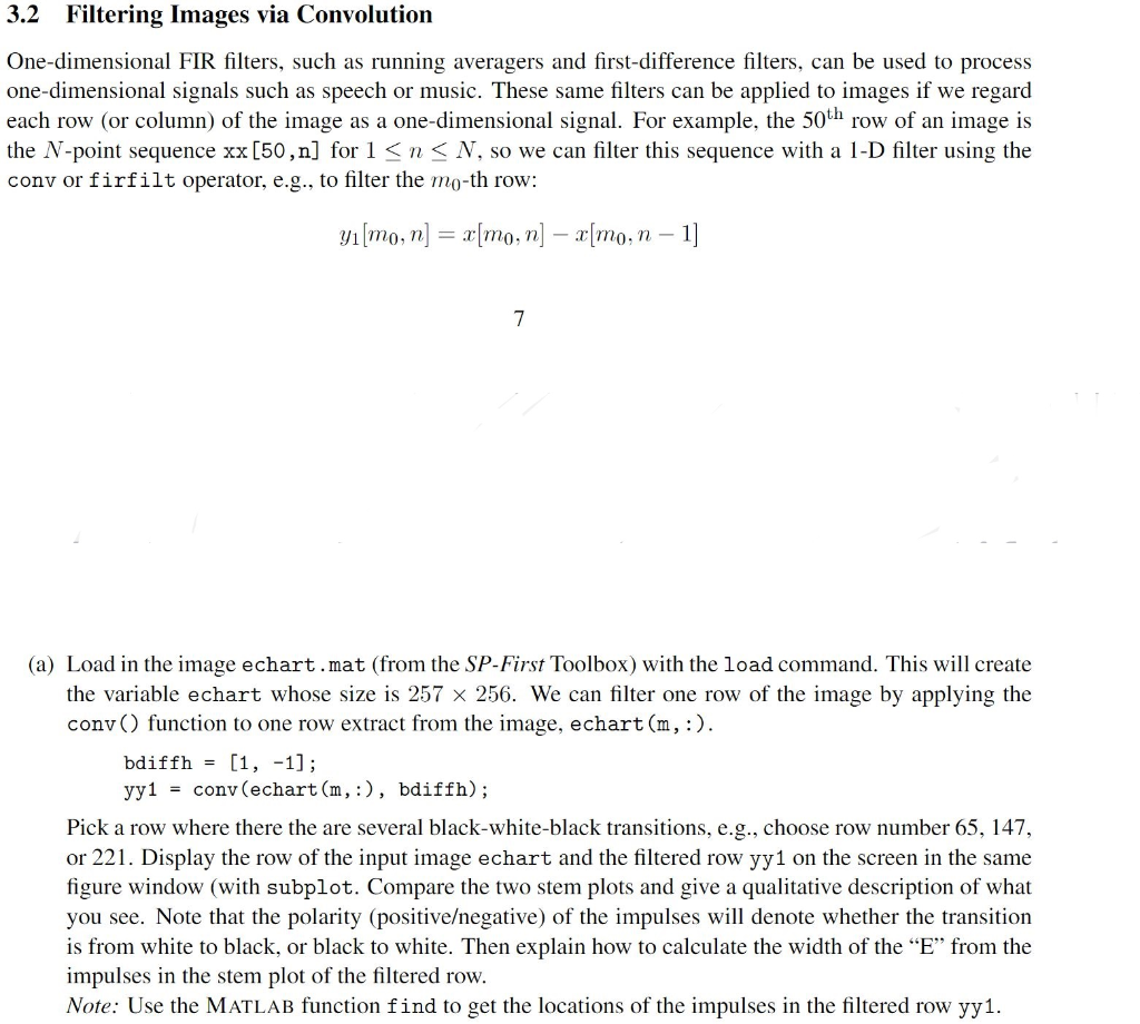 3.2 Filtering Images via Convolution One-dimensional | Chegg.com