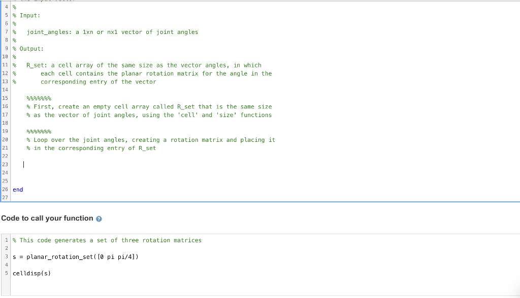 Solved Write a function that takes in a vector of angles, | Chegg.com