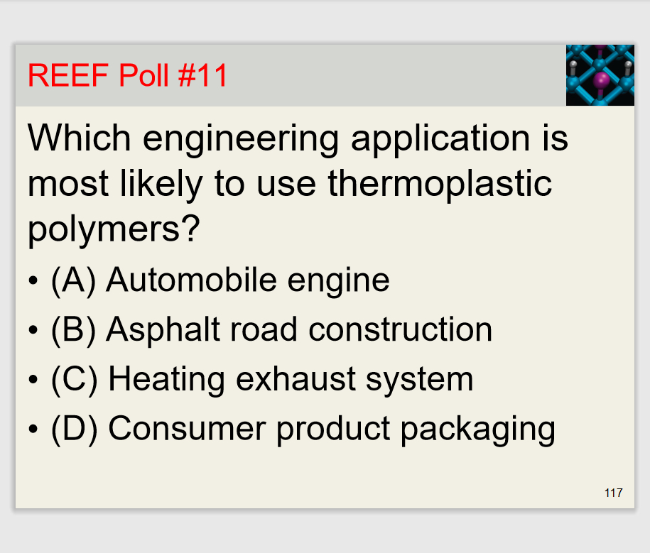 Solved REEF Poll #11 Which engineering application is most | Chegg.com