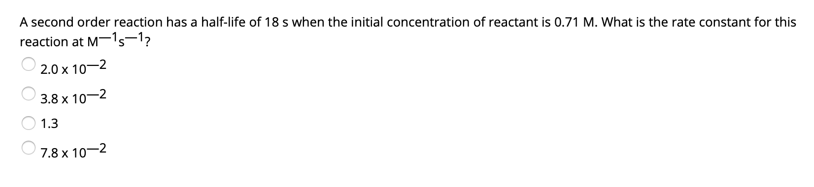 Solved The initial concentration of reactant in a | Chegg.com