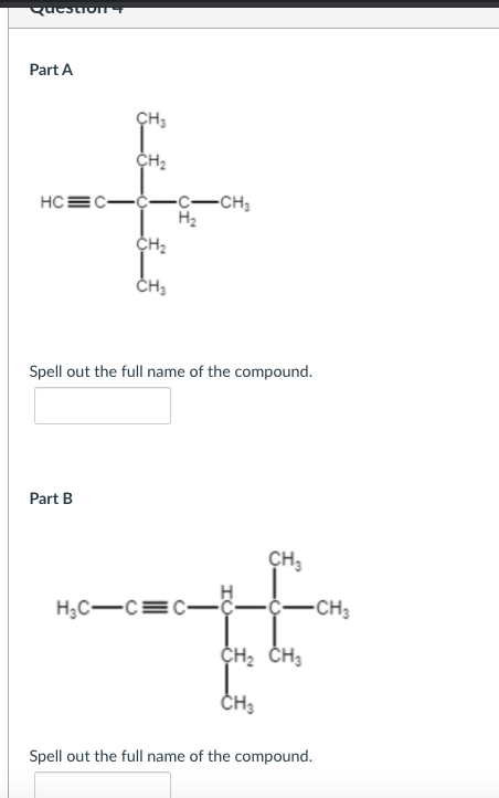 Solved OCSLIUM Part A CHE CH2 - HC=c-c-C-CH Hz CH2 сн. Spell | Chegg.com