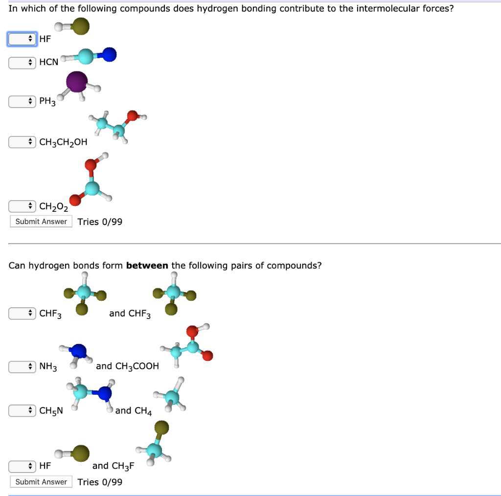 Solved In which of the following compounds does hydrogen | Chegg.com