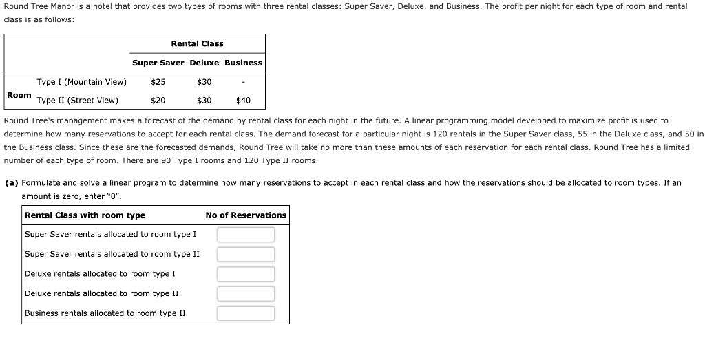 Solved Round Tree Manor is a hotel that provides two types | Chegg.com