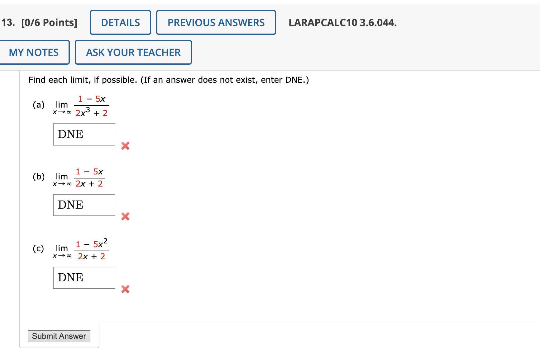 Solved Find each limit, if possible. (If an answer does not | Chegg.com