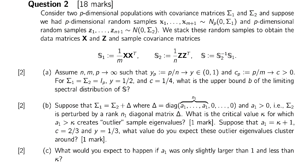 Consider Two P Dimensional Populations With
