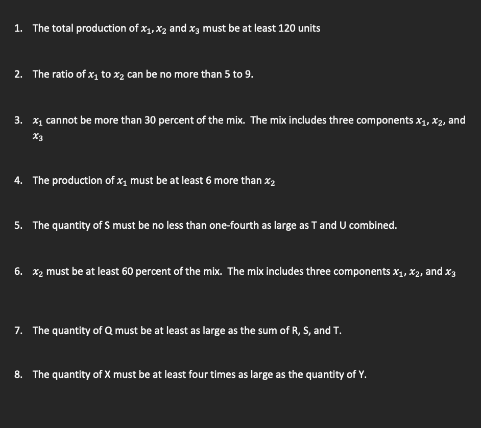Solved Write the constraint described by each of the | Chegg.com