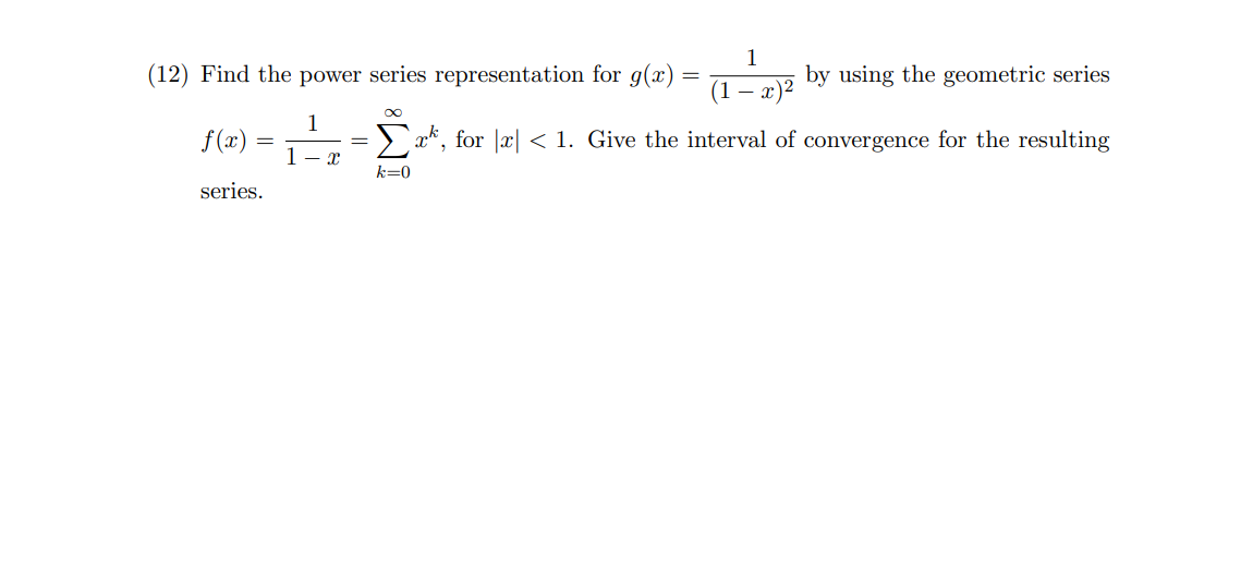 Solved 2) Find the power series representation for | Chegg.com