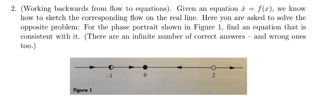 Solved 2. (Working backwards from flow to equations). Given | Chegg.com