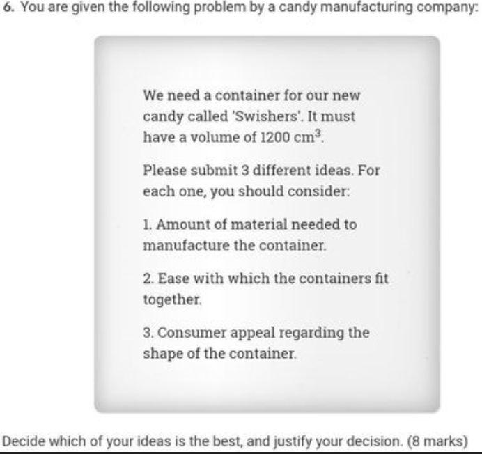 Solved 6. You are given the following problem by a candy | Chegg.com