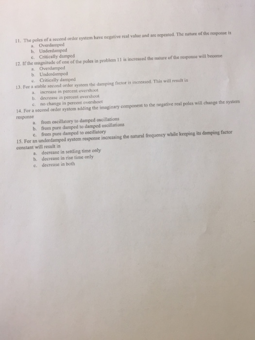 Solved I. The ratio of Laplace The corresponding transfer | Chegg.com