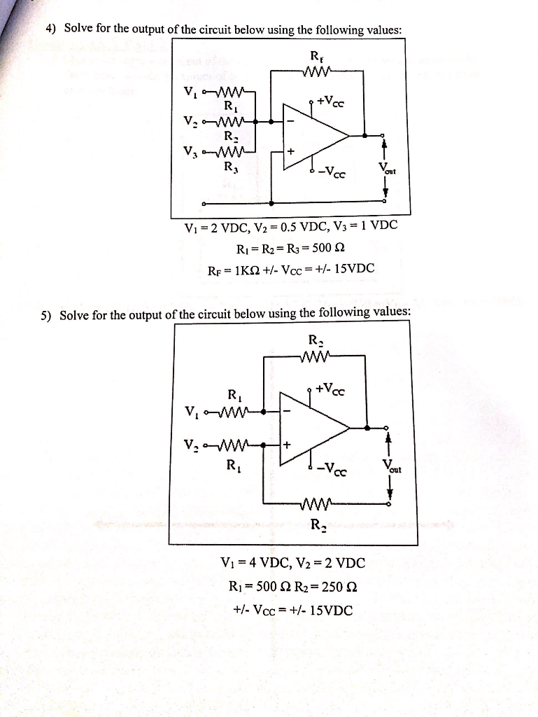 Solved 1) Sketch the output of the circuit below if the | Chegg.com