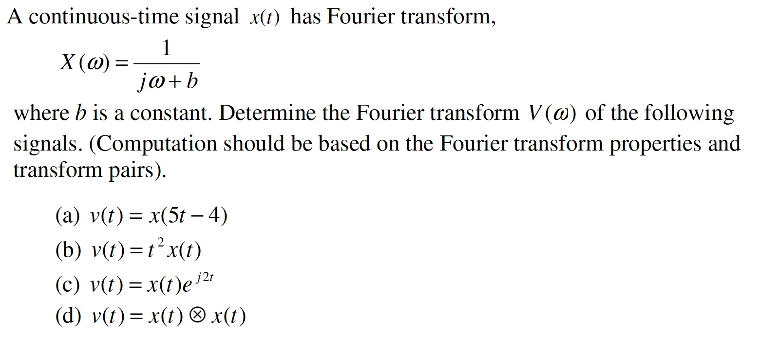 Solved A continuous-time signal x(t) has Fourier transform, | Chegg.com