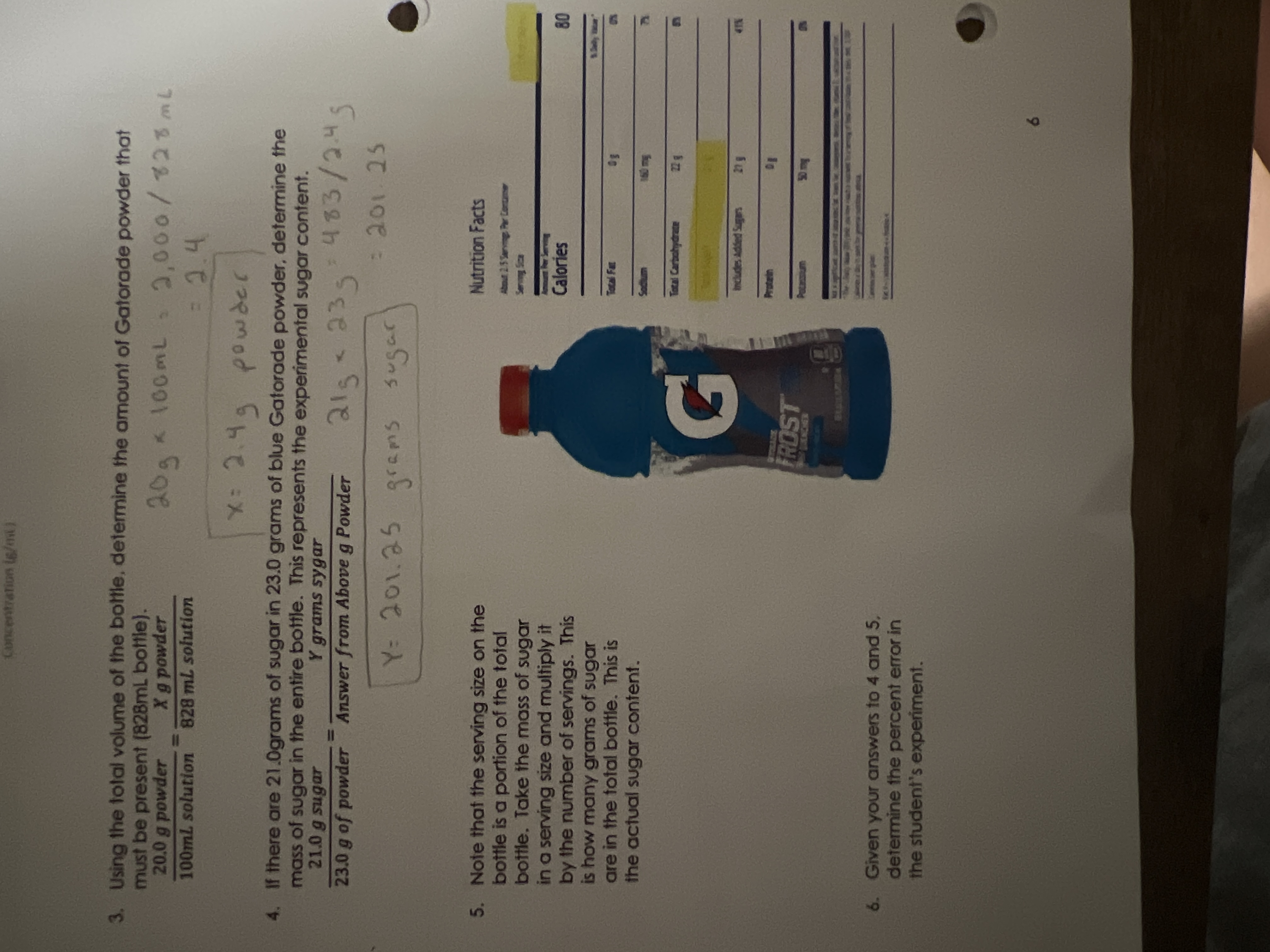 Solved 3. Using the total volume of the bottle, determine | Chegg.com