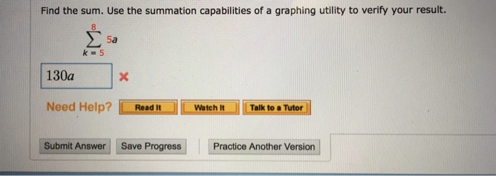 Solved Find the sum. Use the summation capabilities of a | Chegg.com