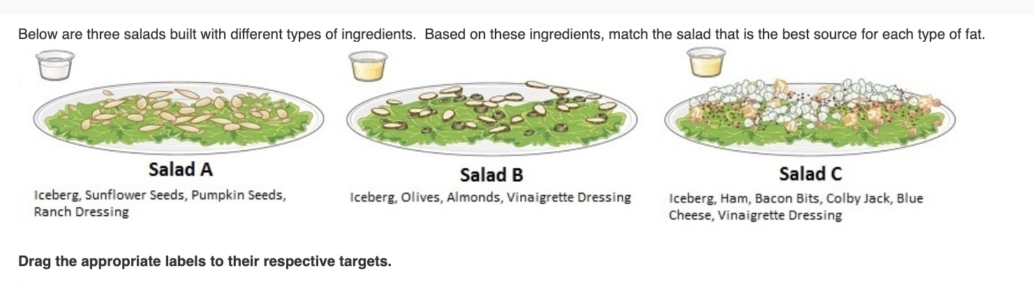 Solved Below are three salads built with different types of | Chegg.com