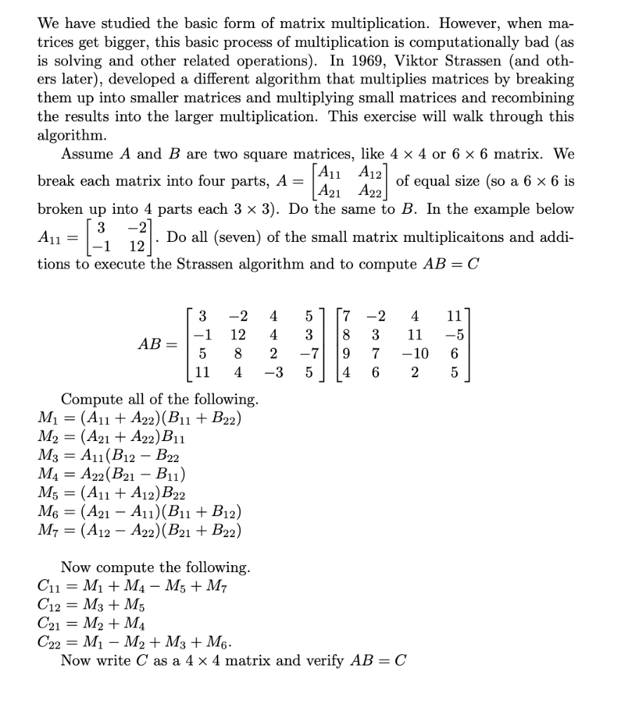 Solved We have studied the basic form of matrix | Chegg.com
