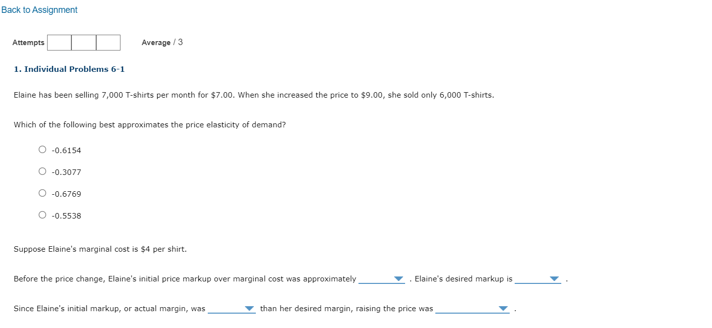 Solved Back to Assignment Attempts Average / 3 1. Individual | Chegg.com