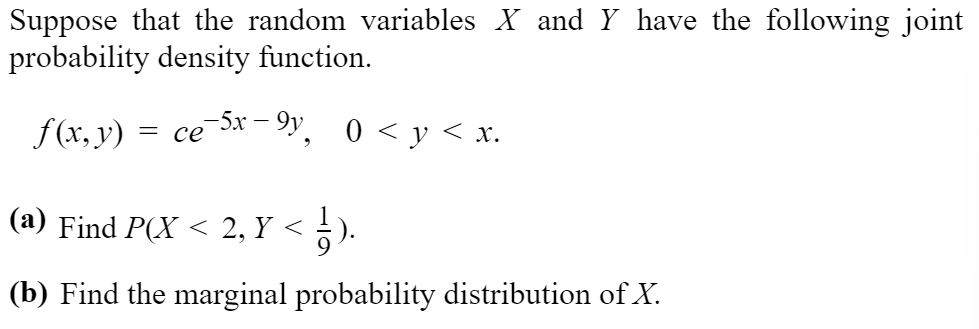 Solved Suppose that the random variables X and Y have the | Chegg.com