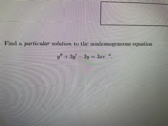 Solved Find a particular solution to the nonhomogeneous | Chegg.com