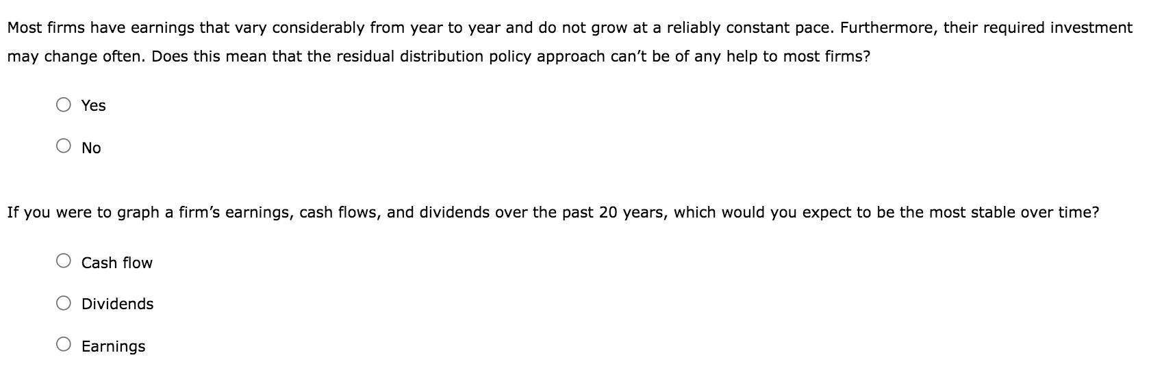 Solved The residual distribution policy approach to dividend | Chegg.com