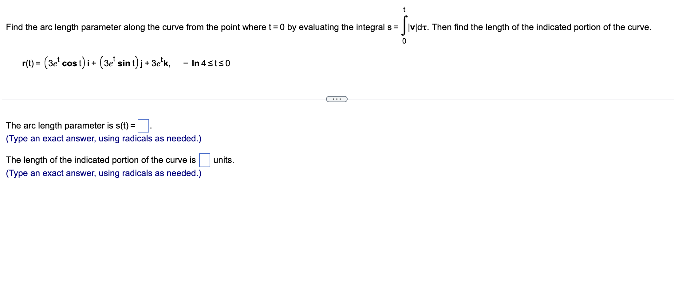 Solved Find the arc length parameter along the curve from | Chegg.com