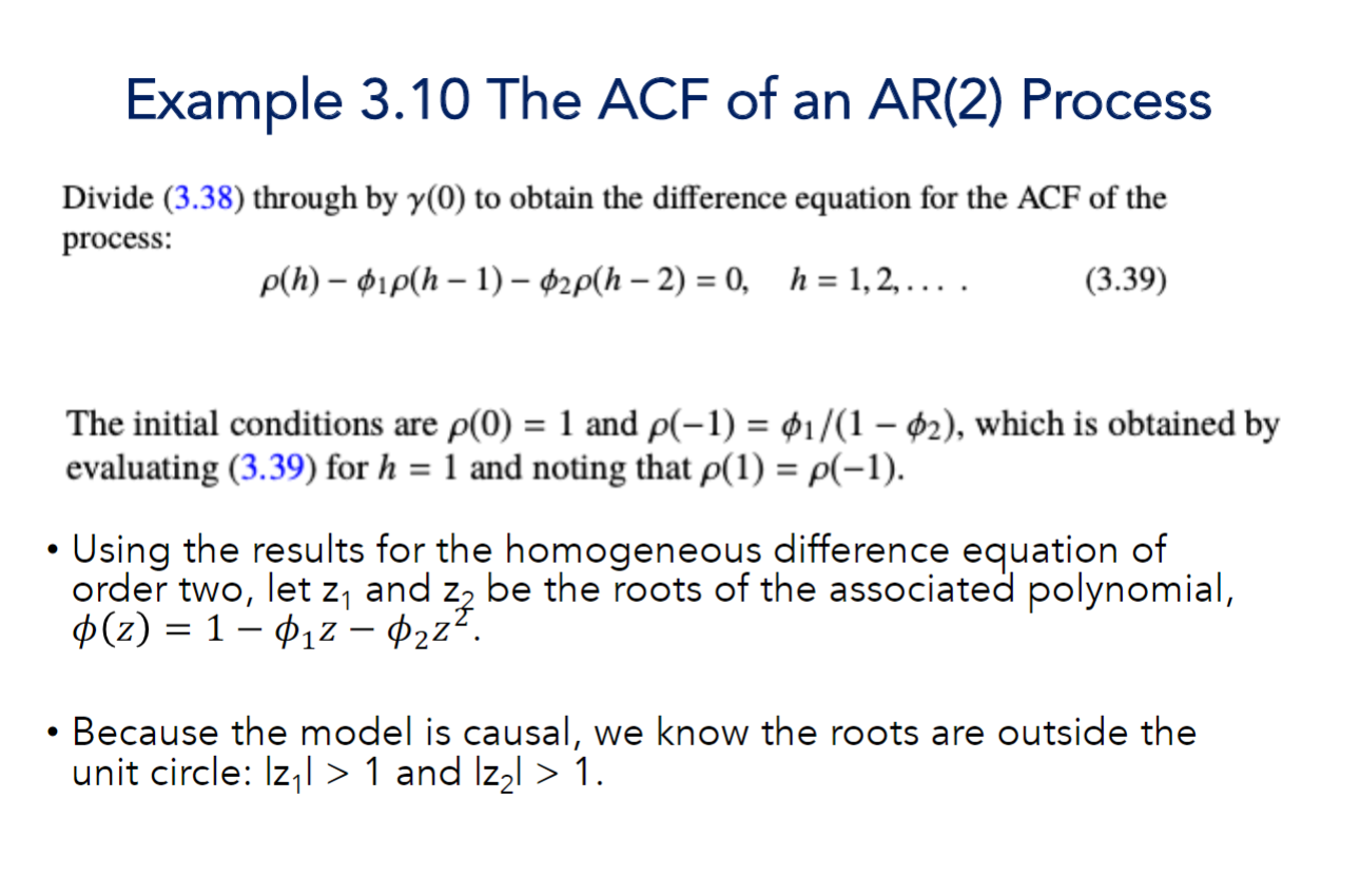 Q2. For the AR(2) series shown below, use the results | Chegg.com