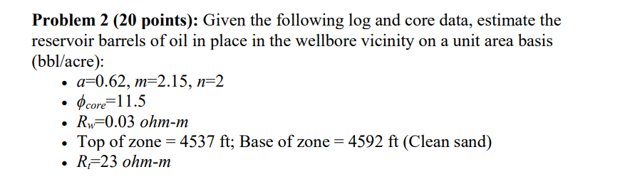 Solved Problem 2 (20 points): Given the following log and | Chegg.com