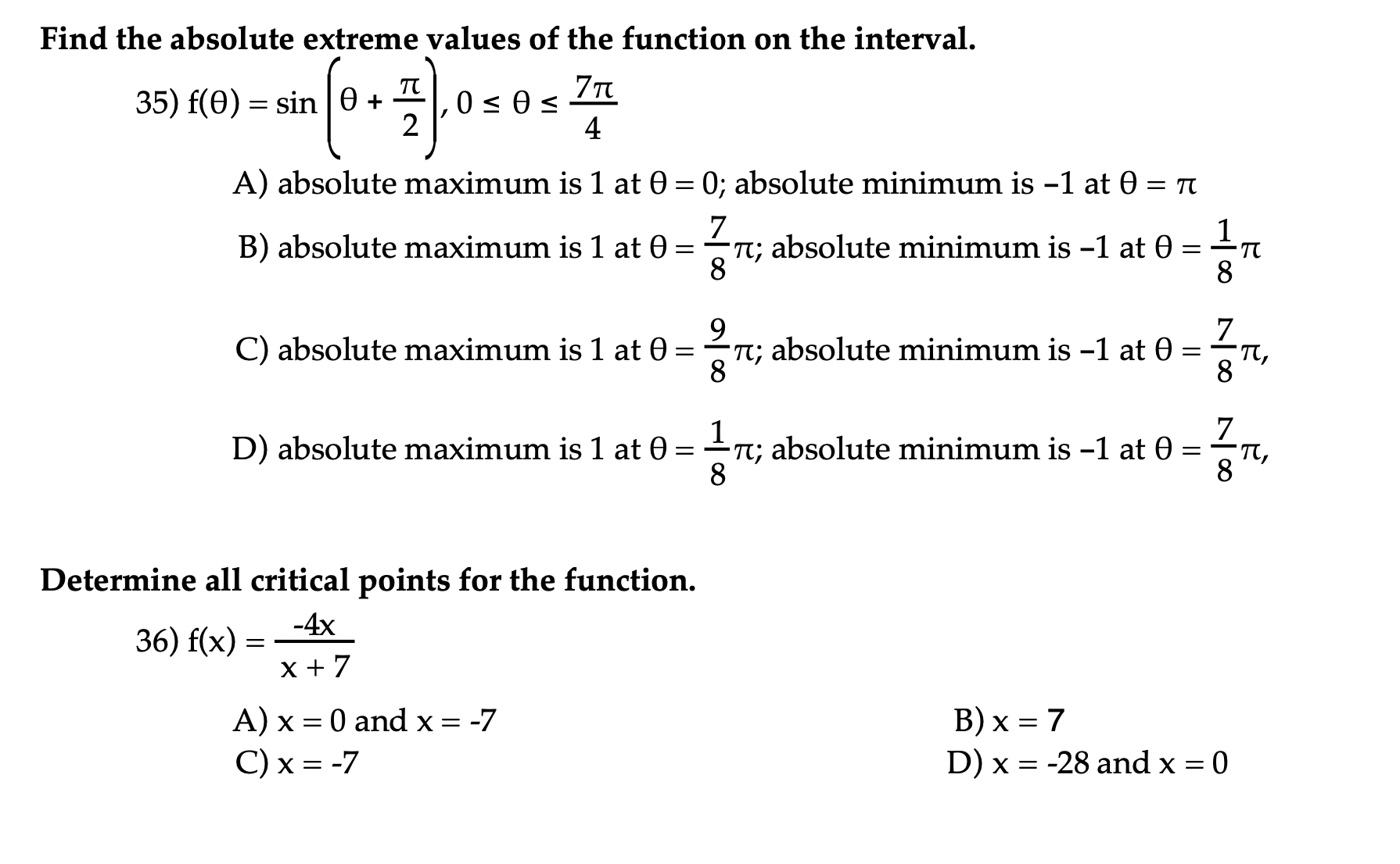 Solved Find The Absolute Extreme Values Of The Function On