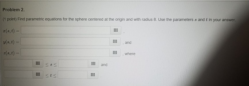 Solved Problem 2 1 Point Find Parametric Equations For