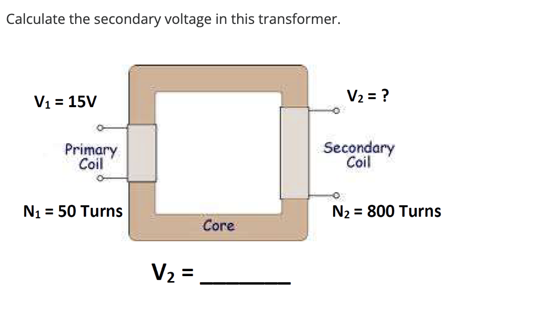 Solved Calculate the secondary voltage in this | Chegg.com