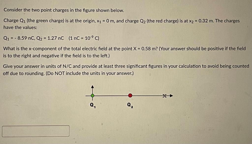 [Solved]: Consider the two point charges in the figure sho