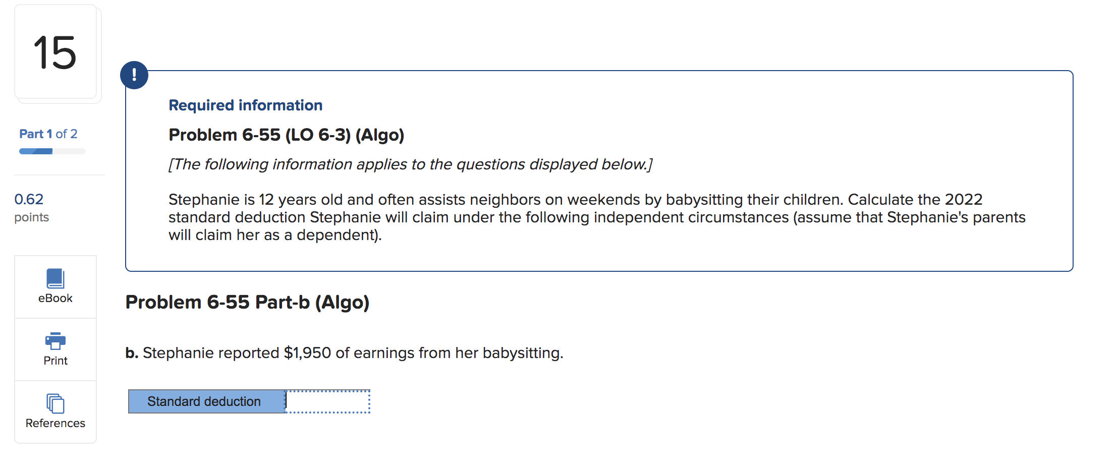 Solved Required information Problem 6-55 (LO 6-3) (Algo) | Chegg.com Solved Required information Problem 6-55 (LO 6-3) (Algo) | Chegg.com