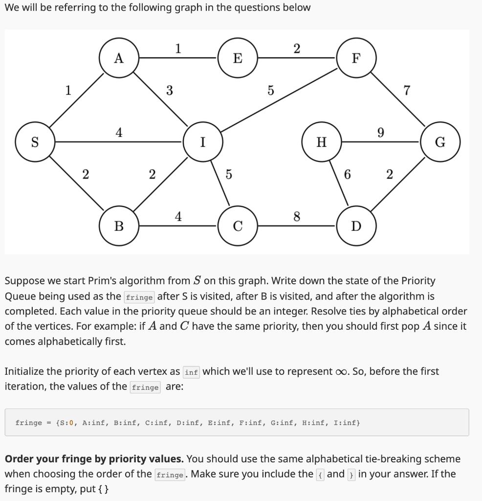 Solved We will be referring to the following graph in the | Chegg.com