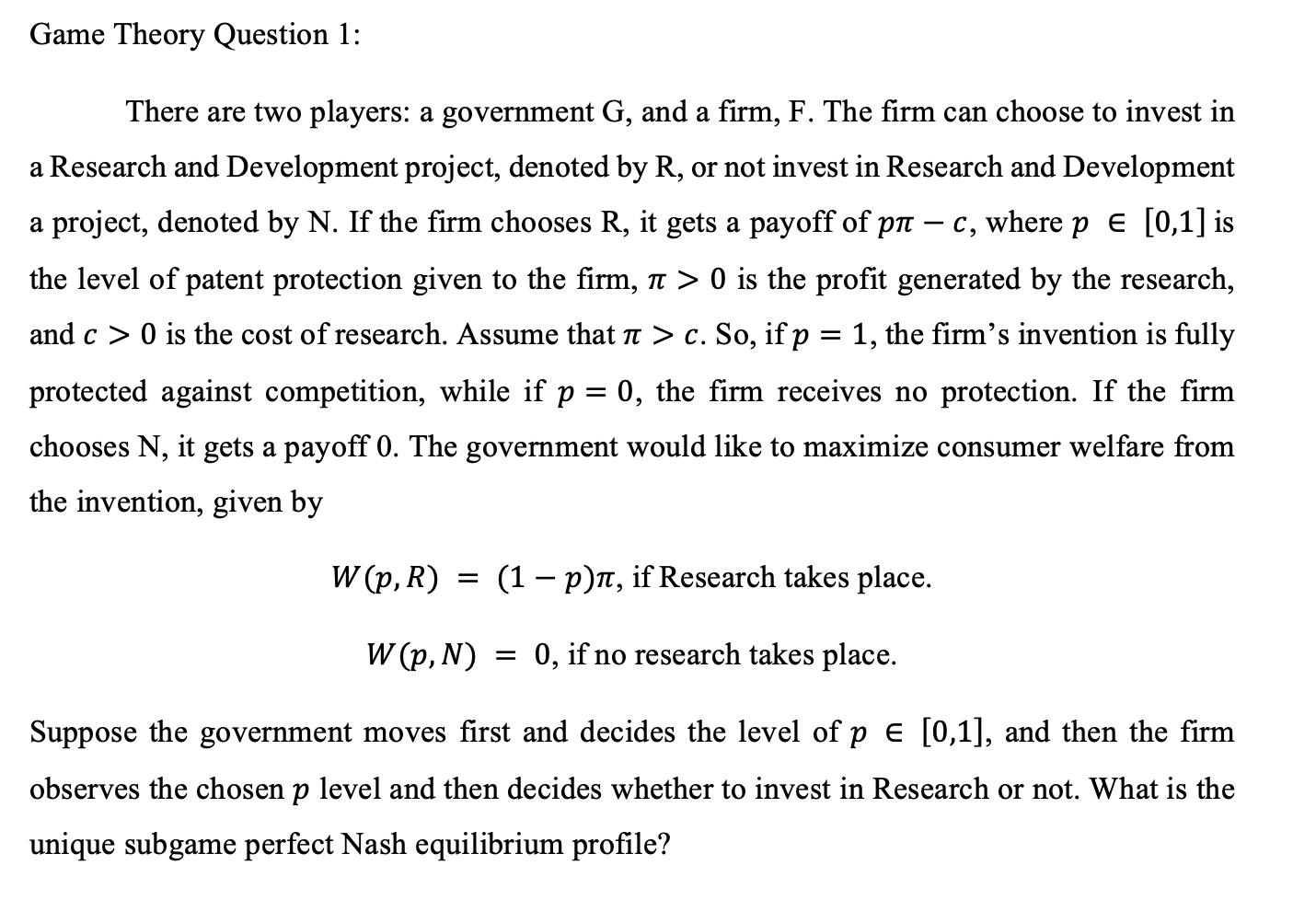 Solved Game Theory Question 1: There are two players: a | Chegg.com