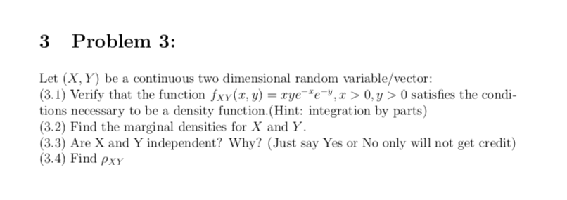 Solved 3 Problem 3: Let (X,Y) be a continuous two | Chegg.com