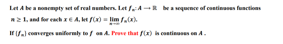 Solved Let A be a nonempty set of real numbers. Let fr:A → R | Chegg.com