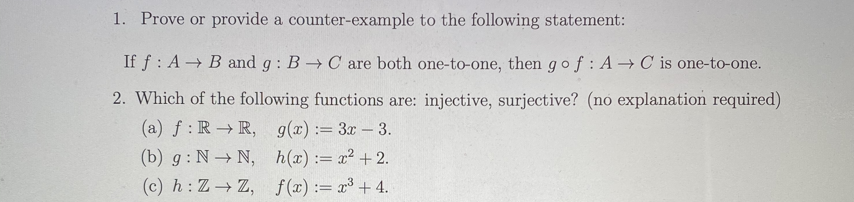 Solved 1. Prove or provide a counter-example to the | Chegg.com