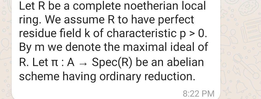 Solved Let R be a complete noetherian local ring. We assume | Chegg.com