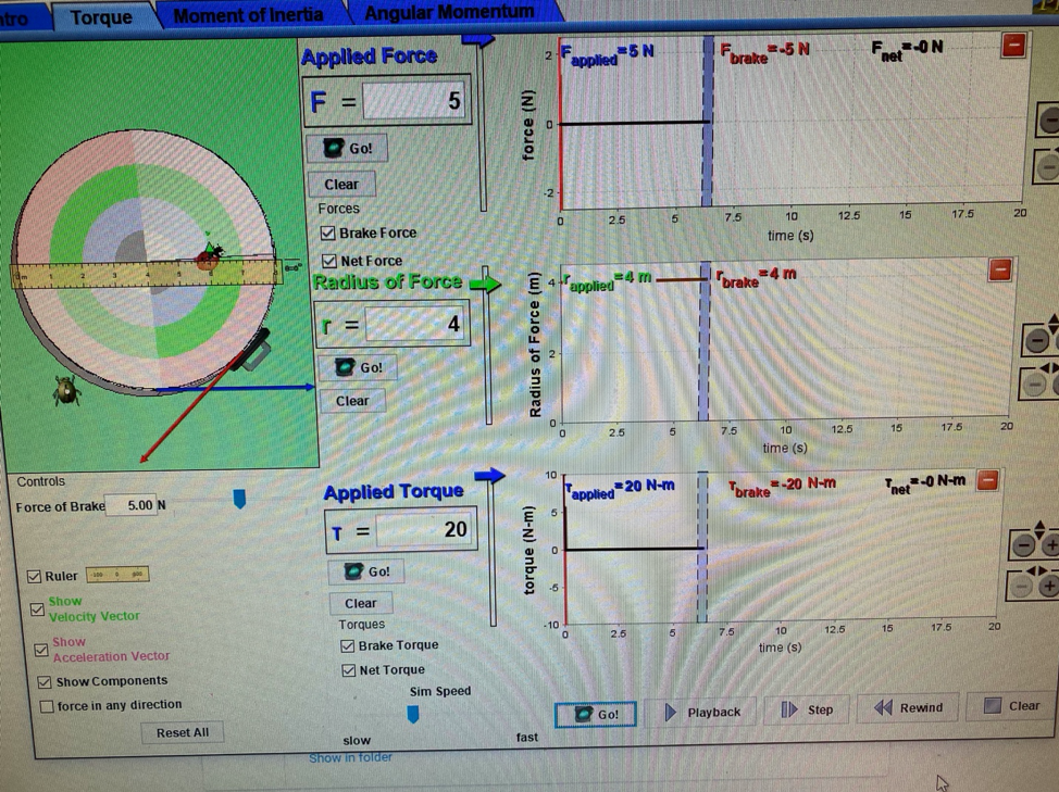Solved Click on the Torque tab. Select Ruler, Show Velocity | Chegg.com